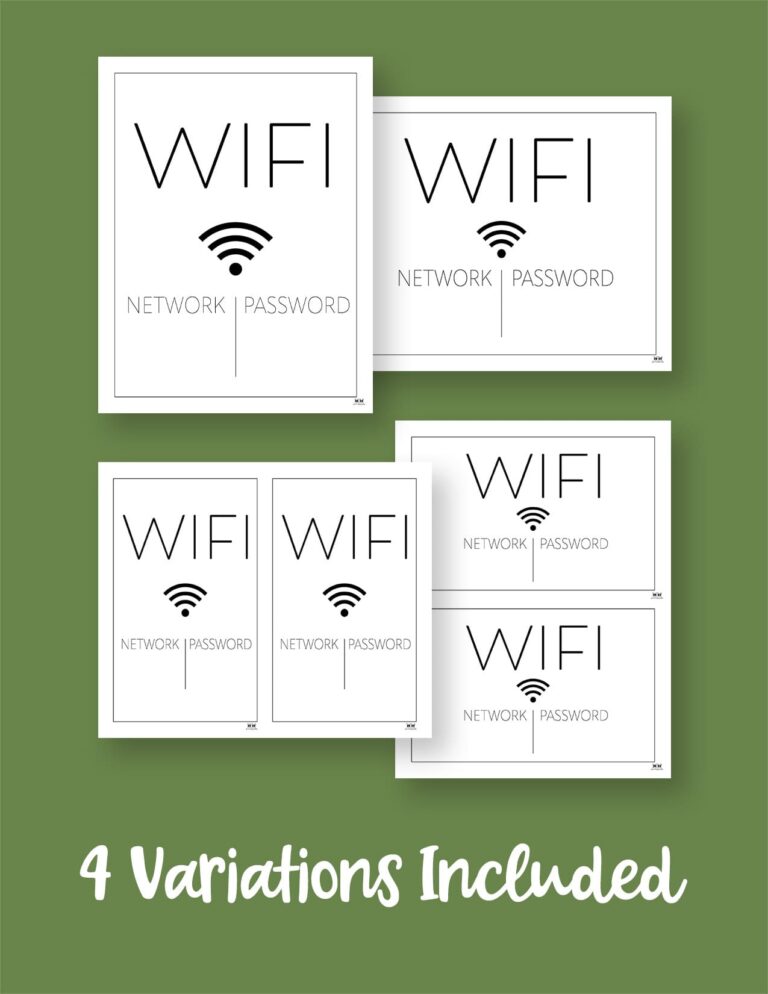 Free Wifi Password Signs - 25 Free Designs | Printabulls
