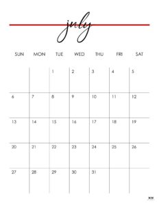 July 2025 Calendars - 107 FREE Printables - PrintaBulk