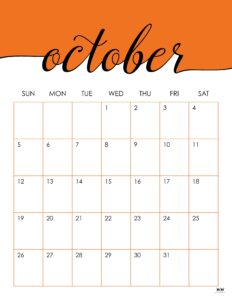 October 2025 Calendars - 107 FREE Printables - PrintaBulk