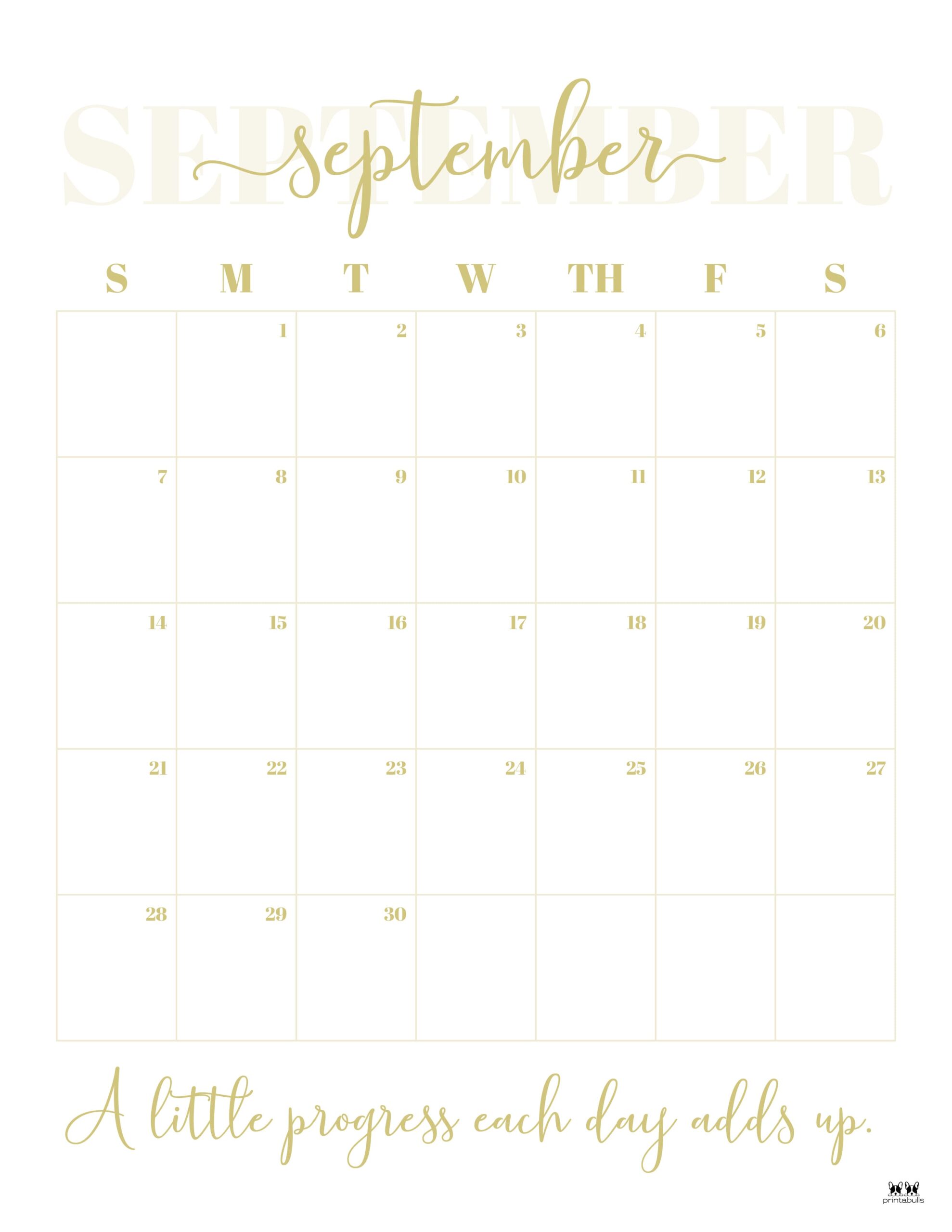 September 2025 Calendars - 107 FREE Printables | Printabulls