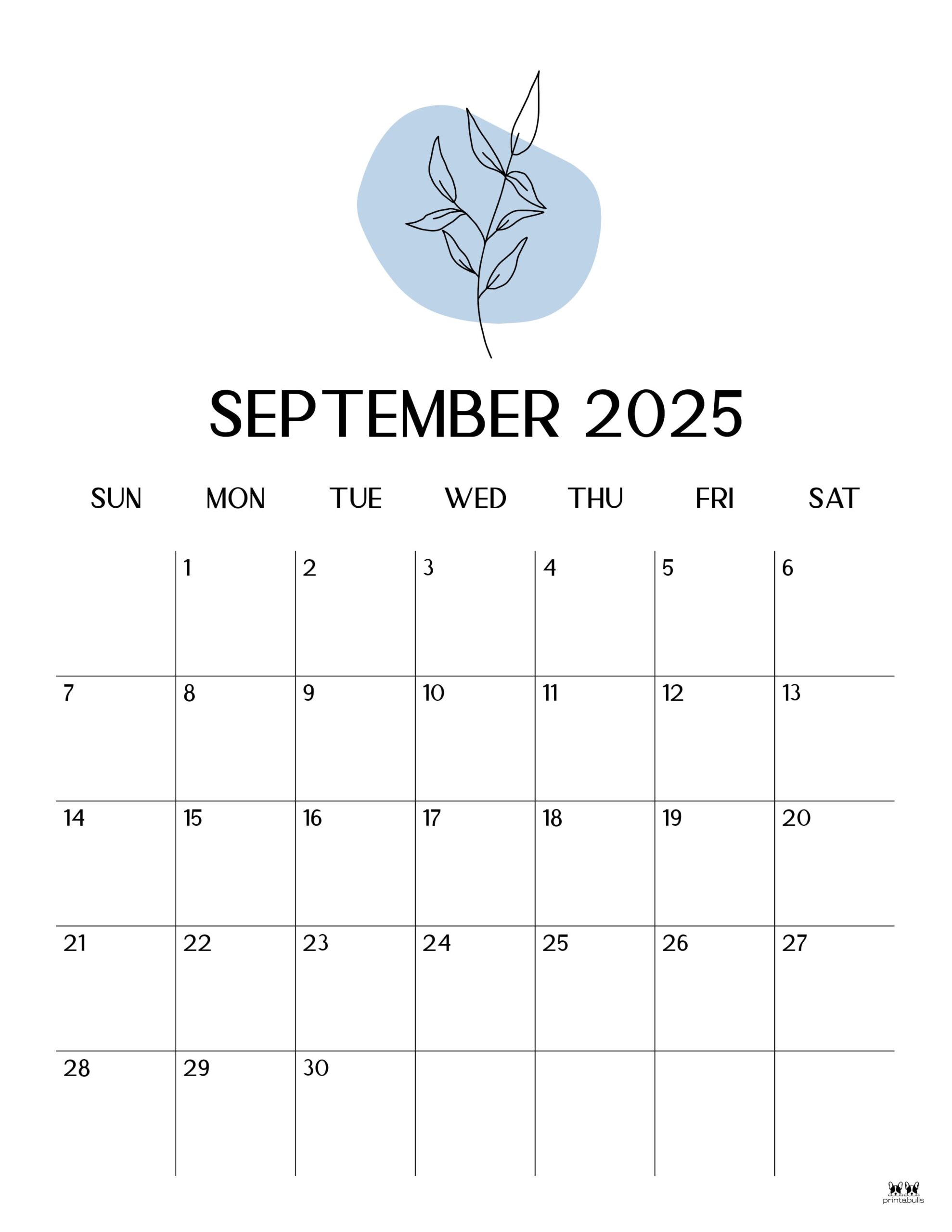 September 2025 Calendars - 107 FREE Printables | Printabulls