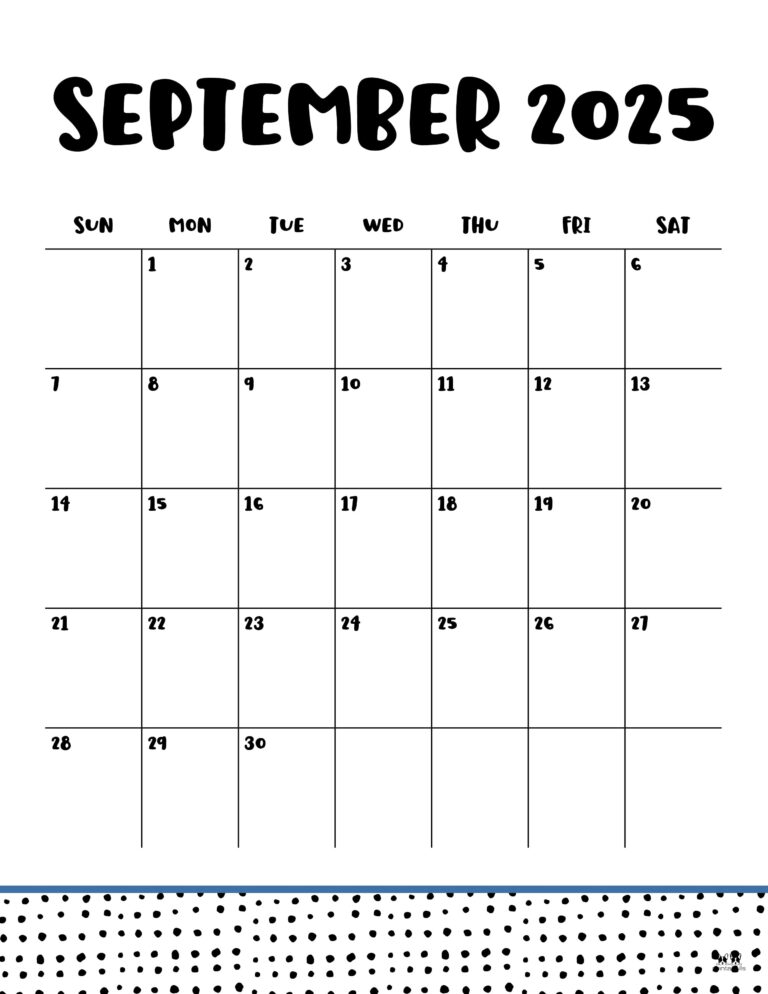 September 2025 Calendars - 107 FREE Printables | Printabulls
