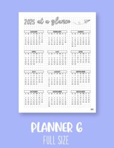 Yearly Calendar Planner Pages - FREE 2025 Pages | Printabulls