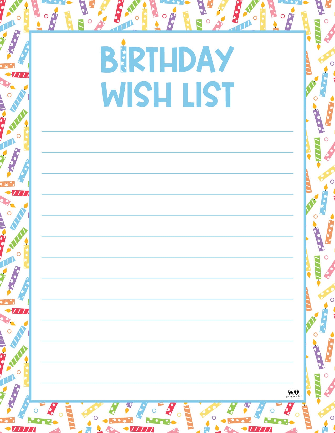 Birthday Wish List Templates - 12 FREE Lists | Printabulls