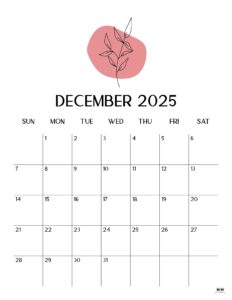 December 2025 Calendars - 107 FREE Printables | Printabulls