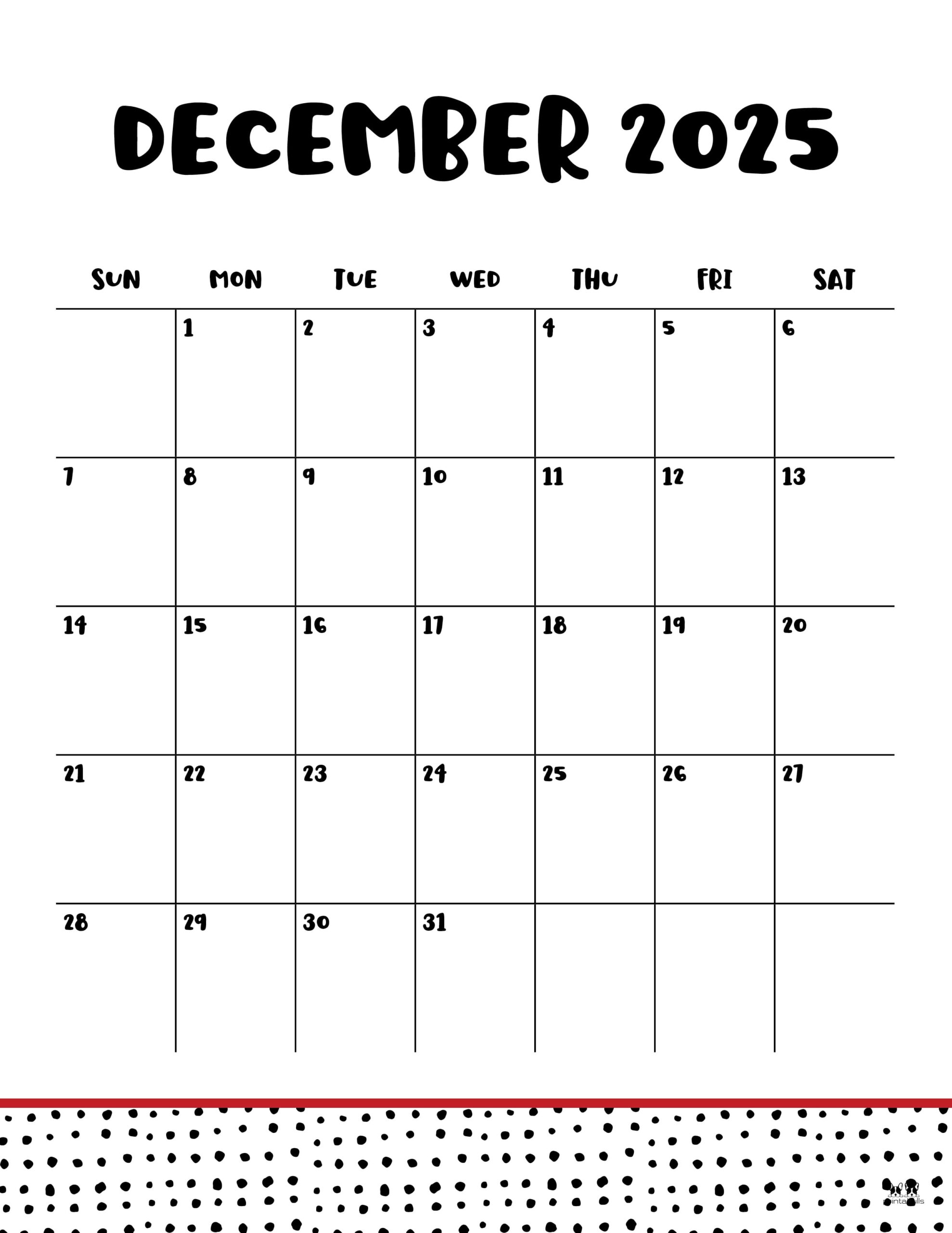 December 2025 Calendars - 107 FREE Printables | Printabulls