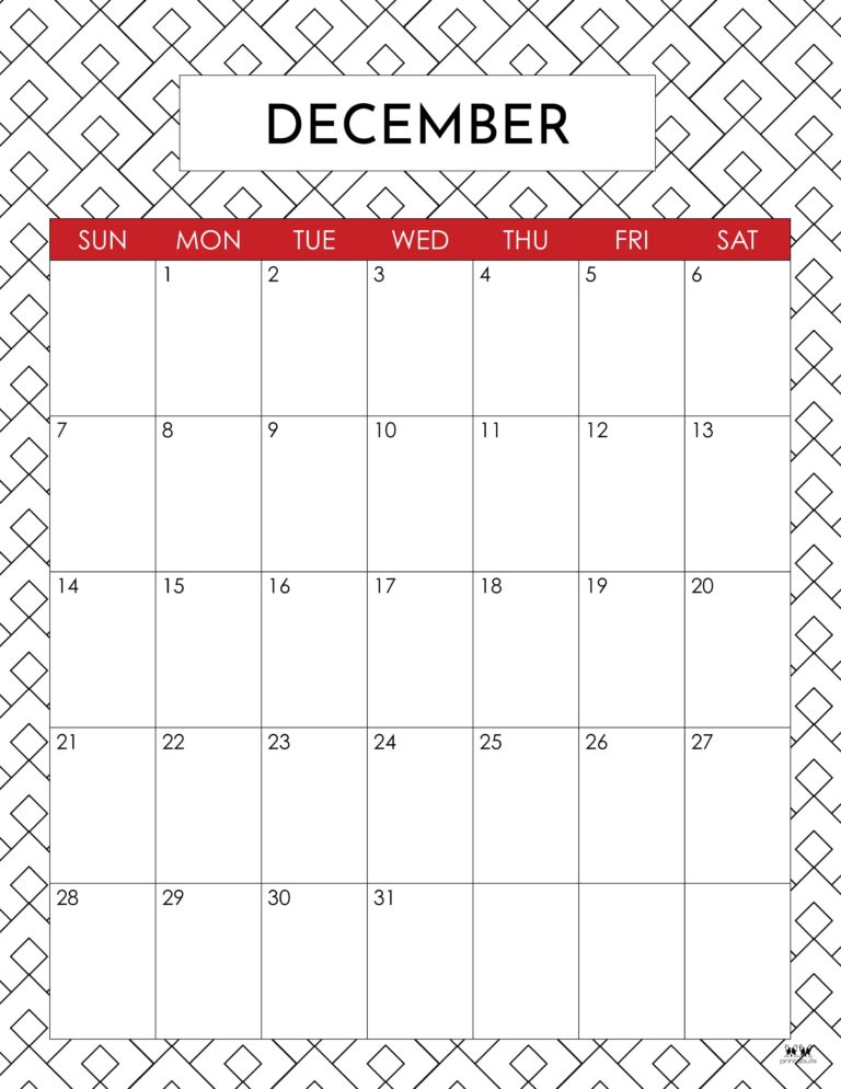 December 2025 Calendars - 107 FREE Printables | Printabulls