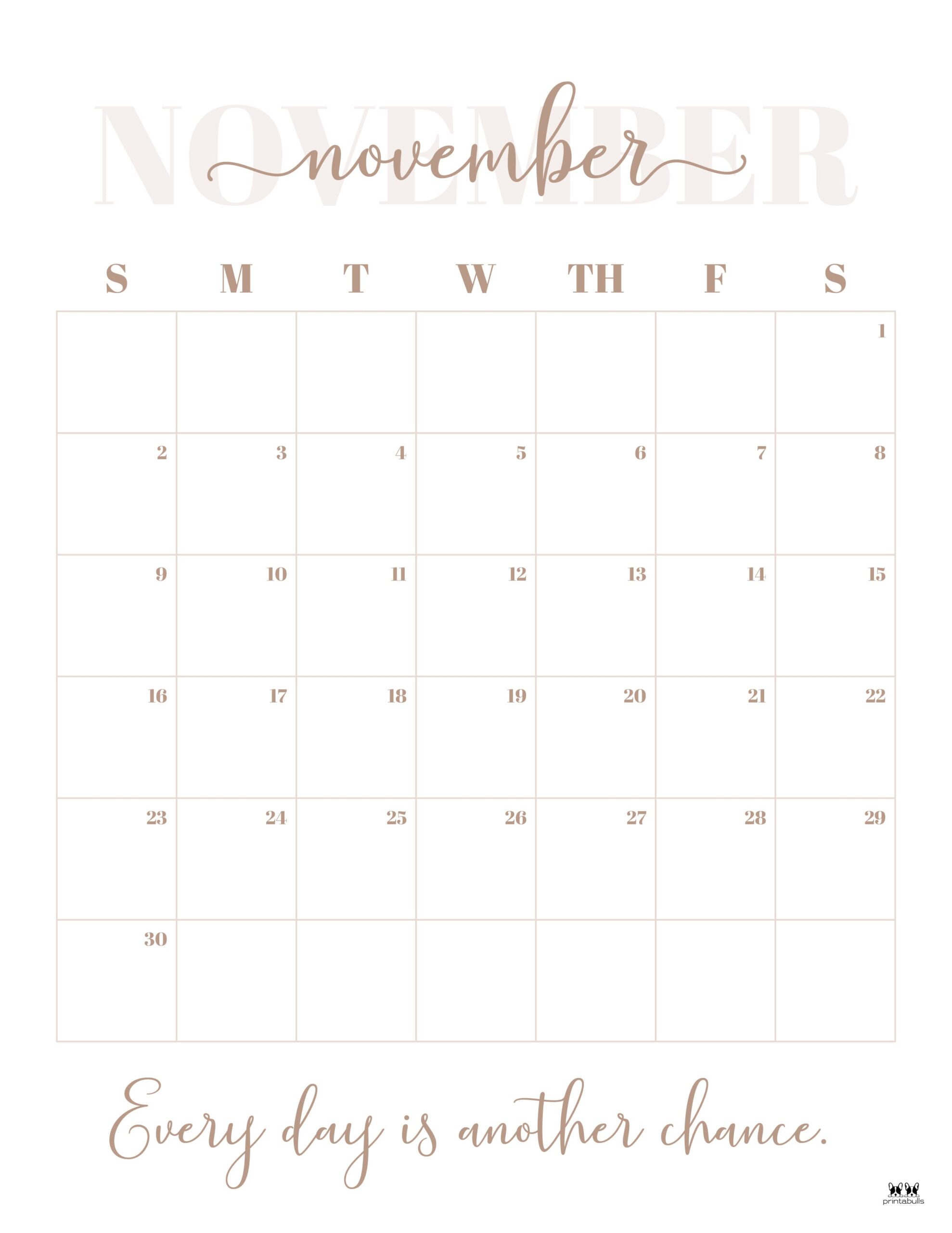 November 2025 Calendars - 107 FREE Printables | Printabulls