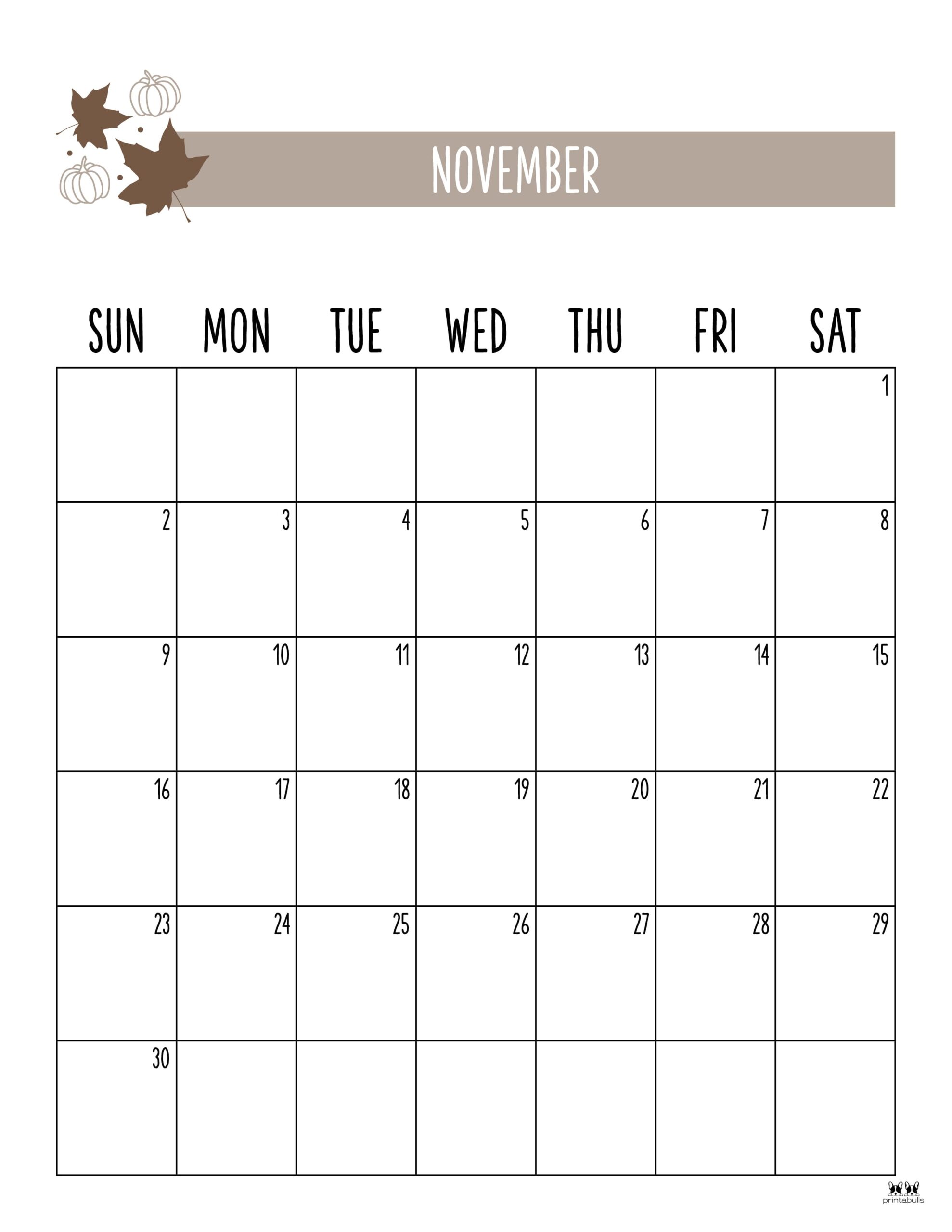 November 2025 Calendars - 107 FREE Printables | Printabulls