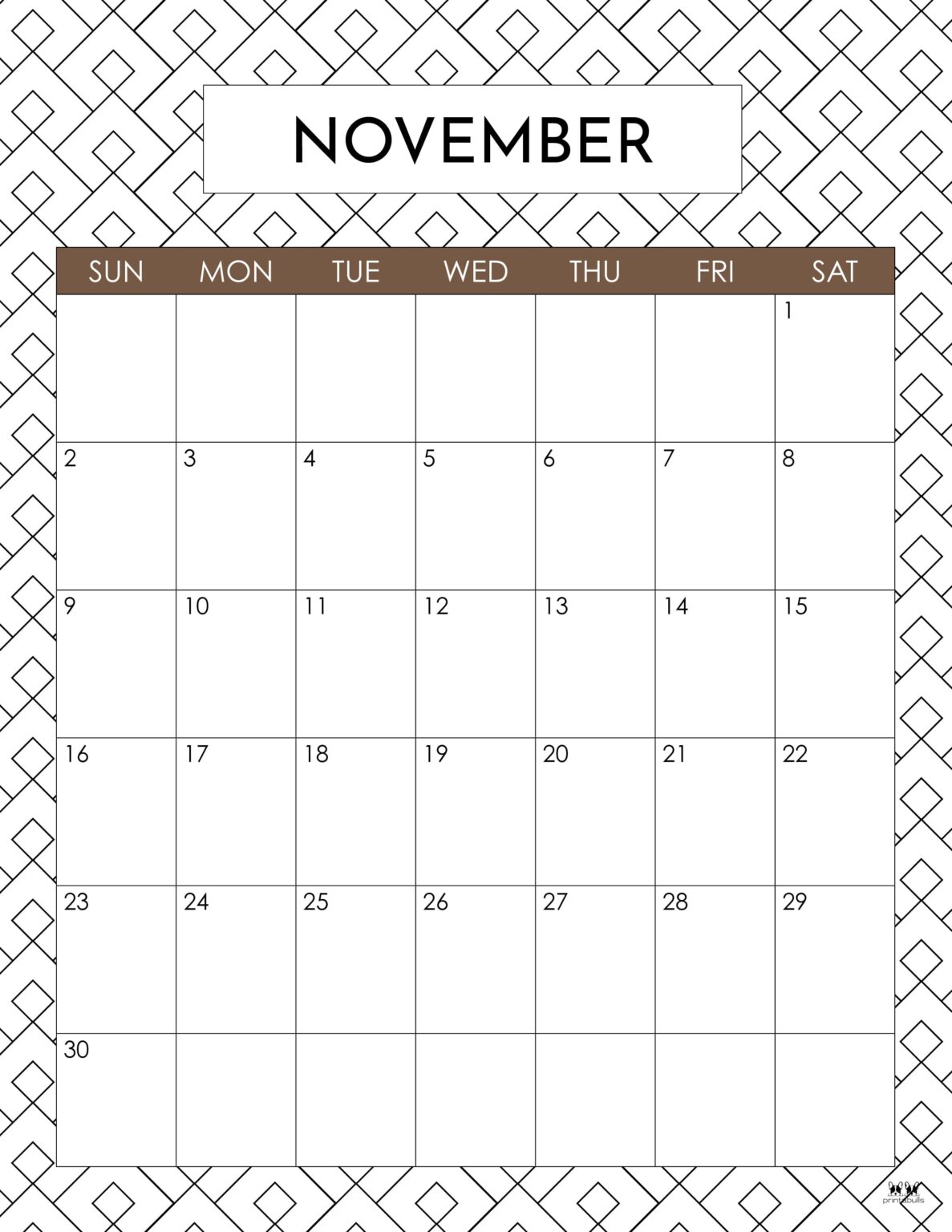 November 2025 Calendars - 107 FREE Printables | Printabulls