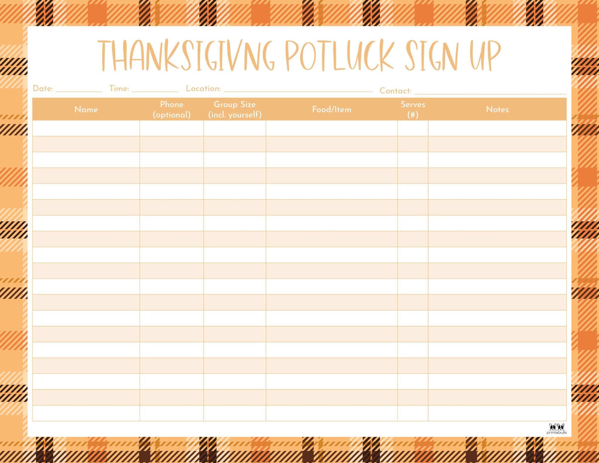 Potluck Sign Up Sheets - 74 FREE Sheets | Printabulls