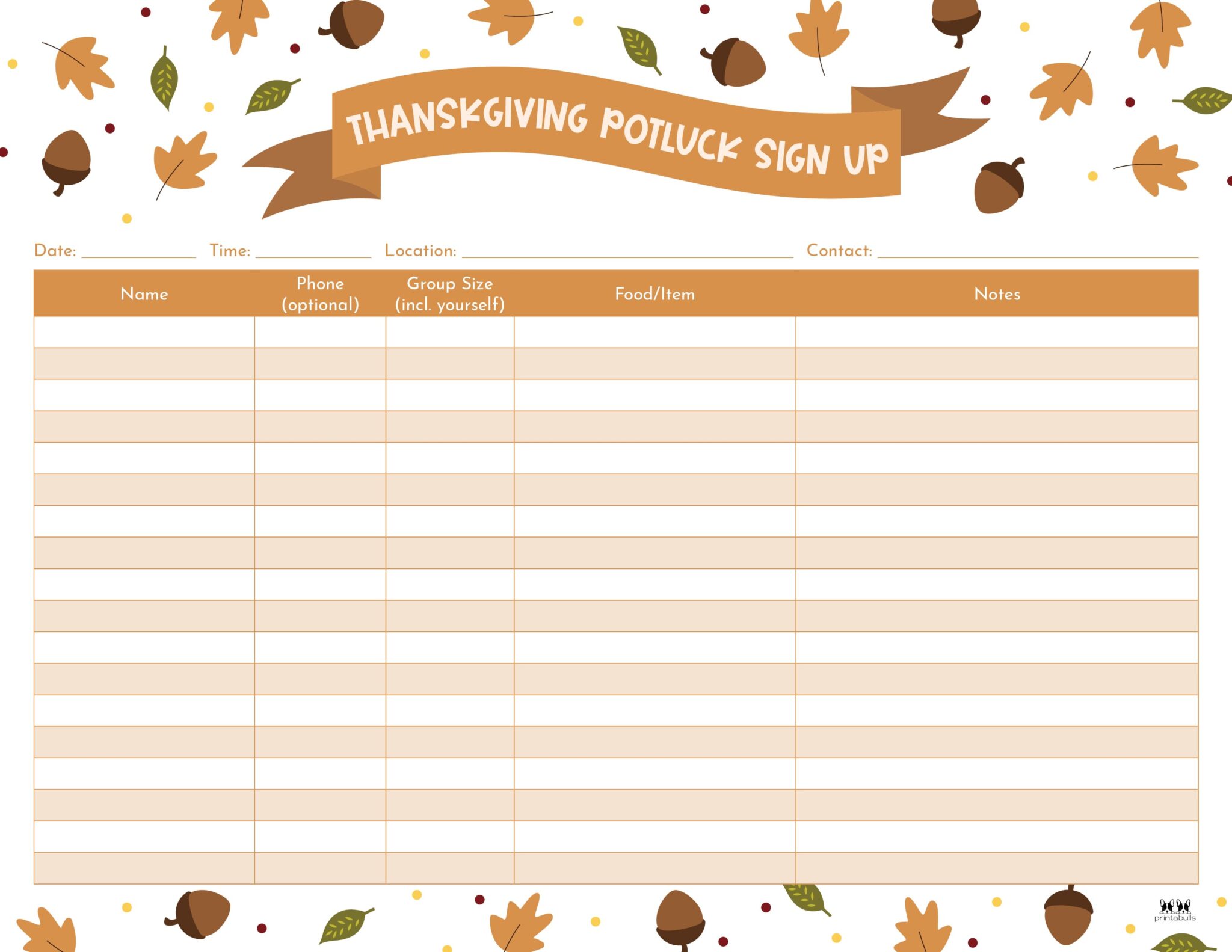 Potluck Sign Up Sheets - 74 FREE Sheets | Printabulls