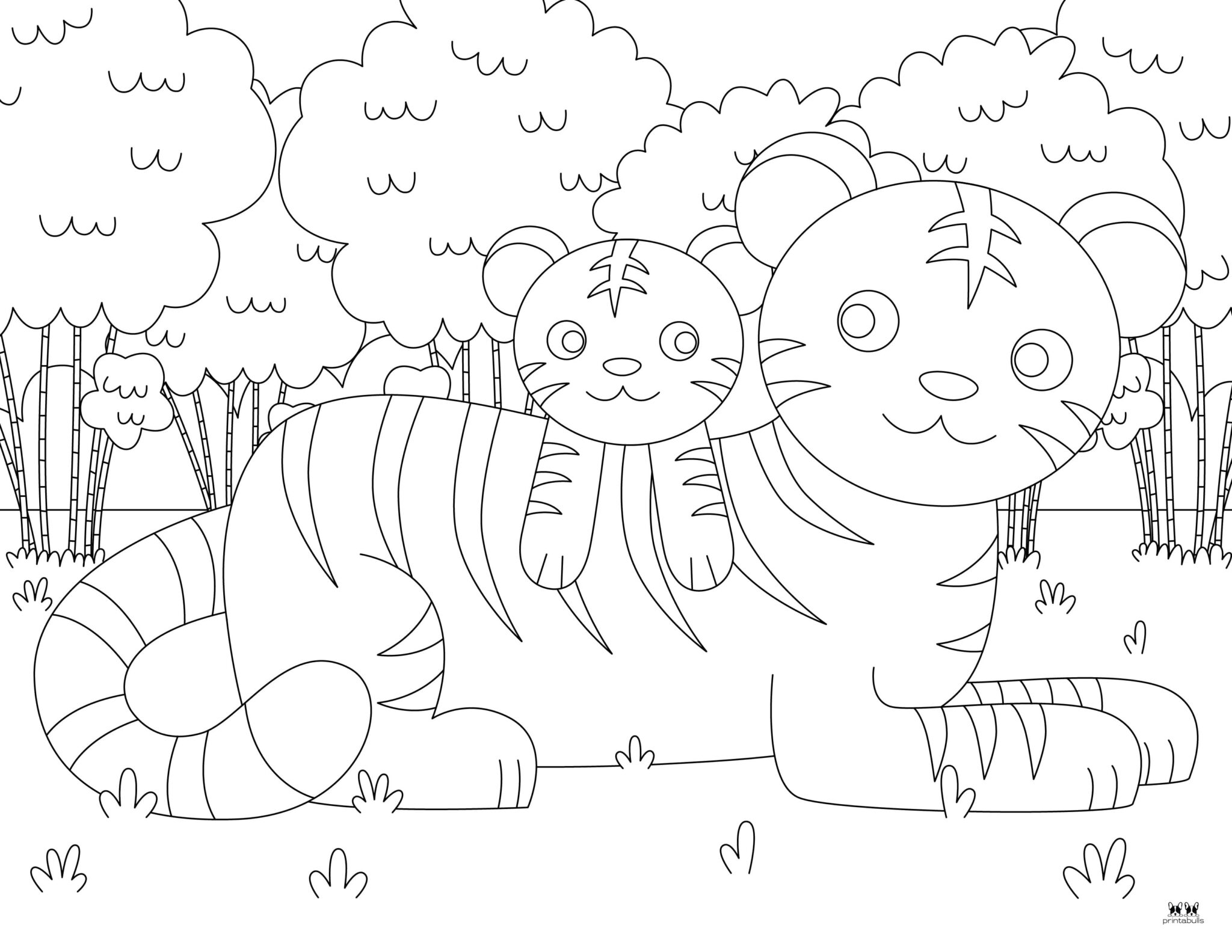 Tiger Coloring Pages - 35 Free Pages | Printabulls