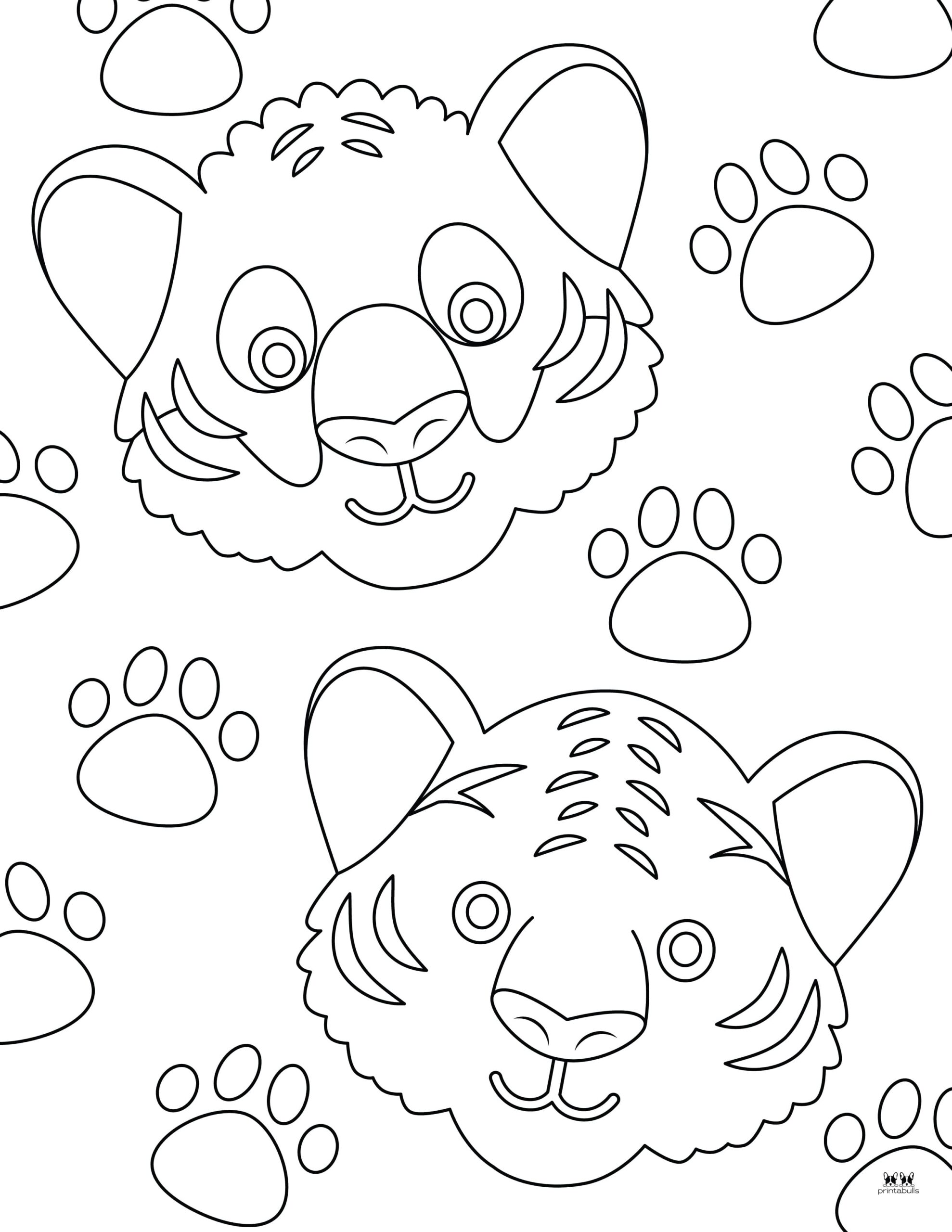 Tiger Coloring Pages - 35 Free Pages | Printabulls