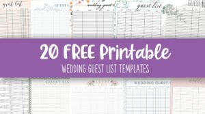 Wedding Guest List Templates - 20 FREE Lists | Printabulls