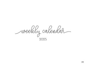 2025 Weekly Calendars - All 52 Weeks | Printabulls