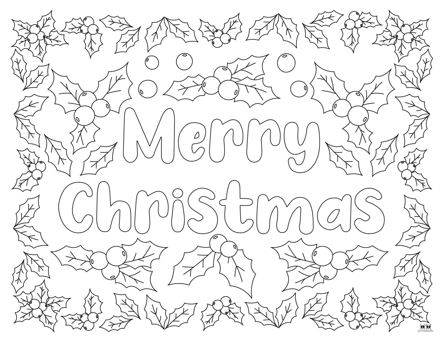Holly Coloring Pages & Templates - FREE | Printabulls
