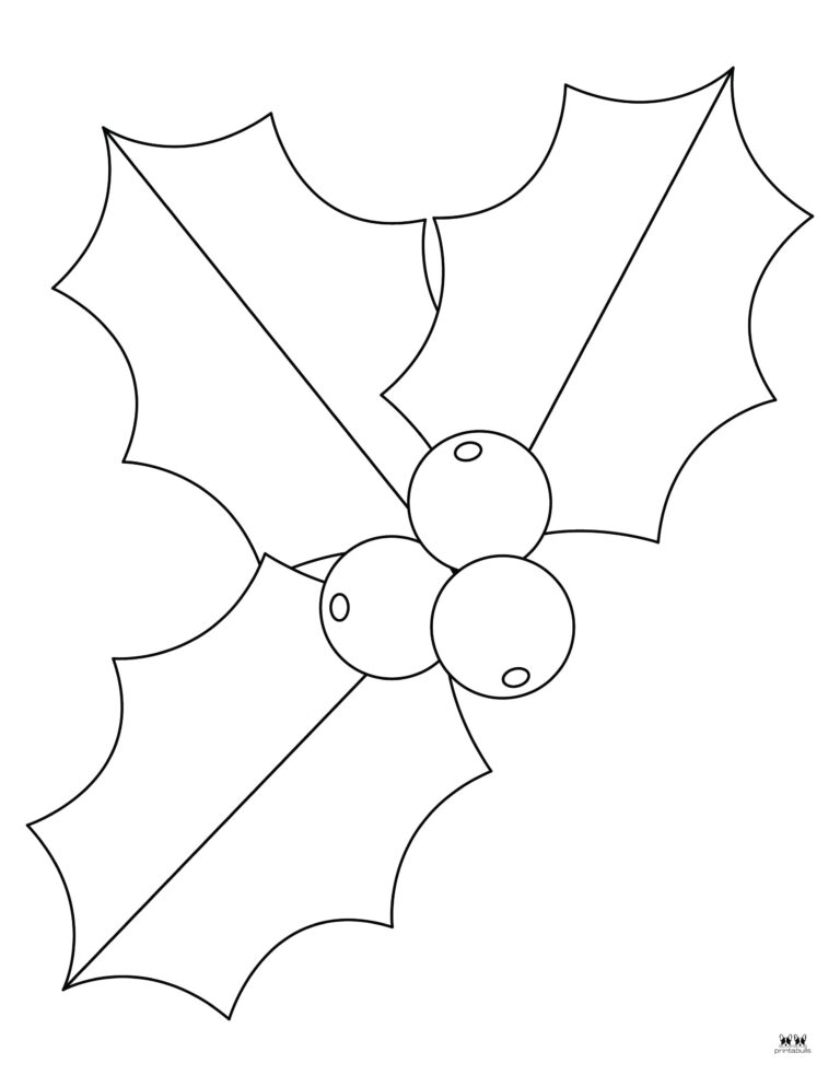 Holly Coloring Pages & Templates - FREE | Printabulls