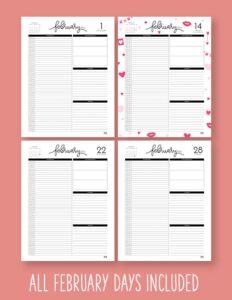 2025 Hourly/Daily Calendars - All 365 Days | Printabulls