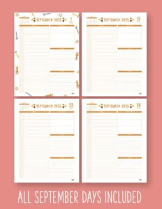 2025 Hourly/Daily Calendars - All 365 Days | Printabulls