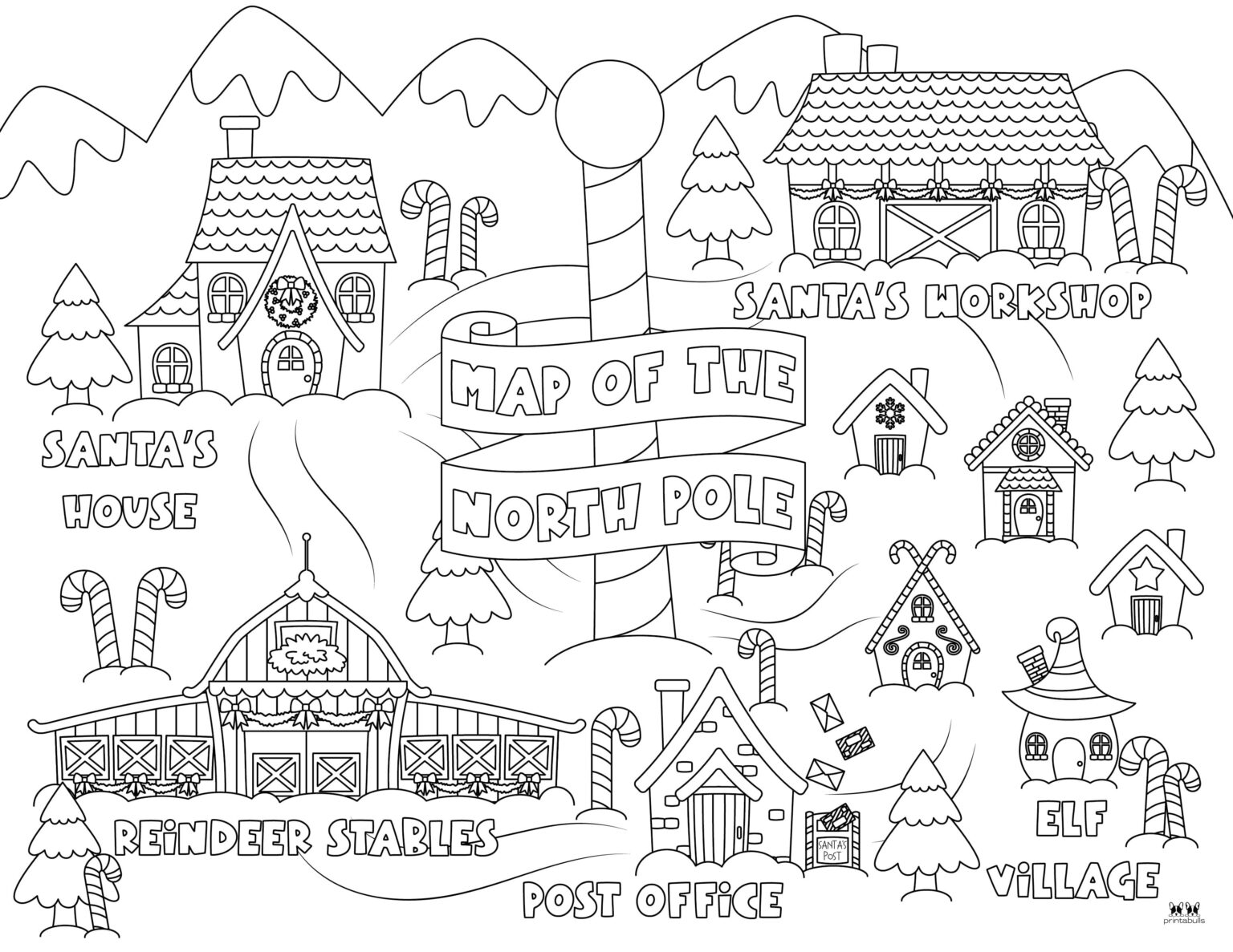 North Pole Coloring Pages - 12 FREE Pages | Printabulls