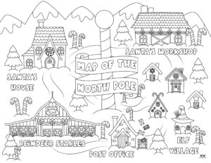 North Pole Coloring Pages - 12 FREE Pages - PrintaBulk