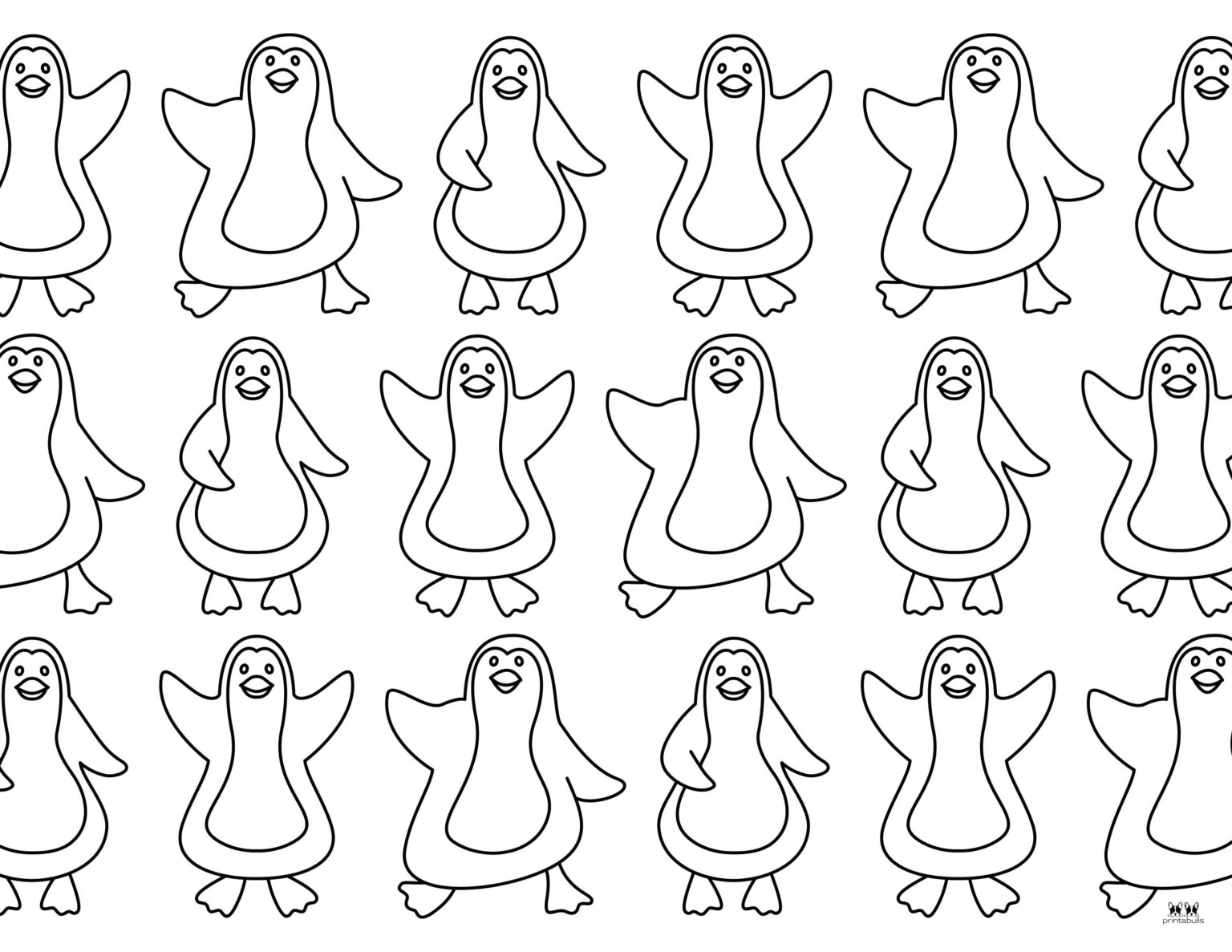 Penguin Coloring Pages & Templates - FREE - PrintaBulk