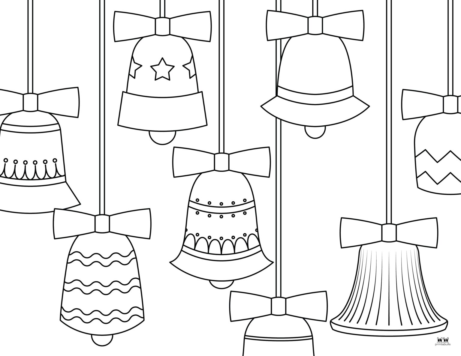 Christmas Bells Coloring Pages & Templates | Printabulls