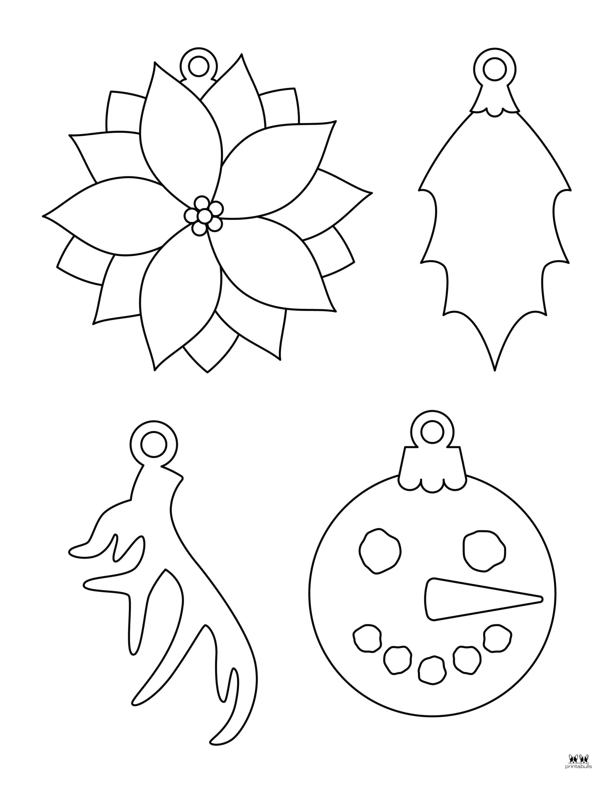 Christmas Ornament Templates & Coloring Pages | Printabulls