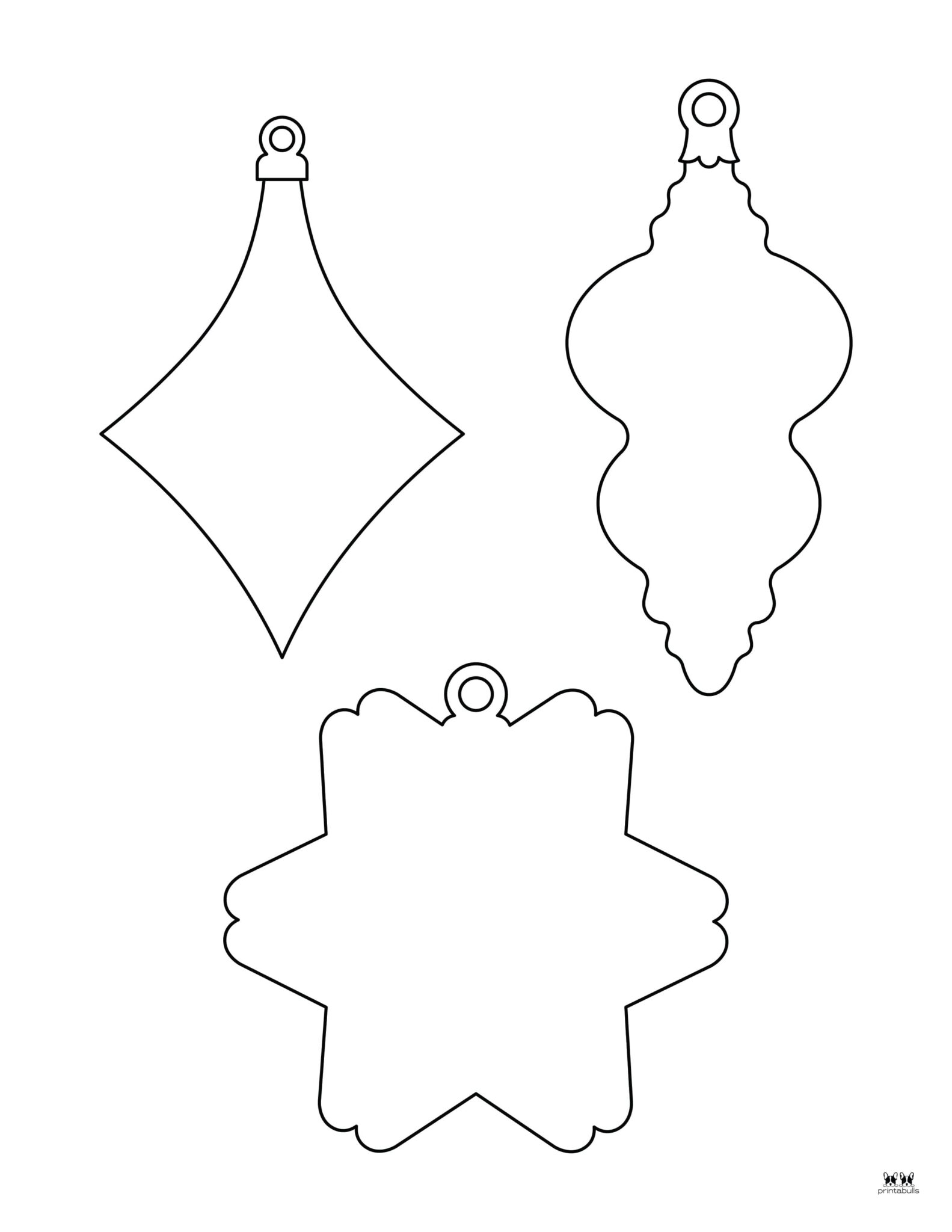 Christmas Ornament Templates & Coloring Pages | Printabulls