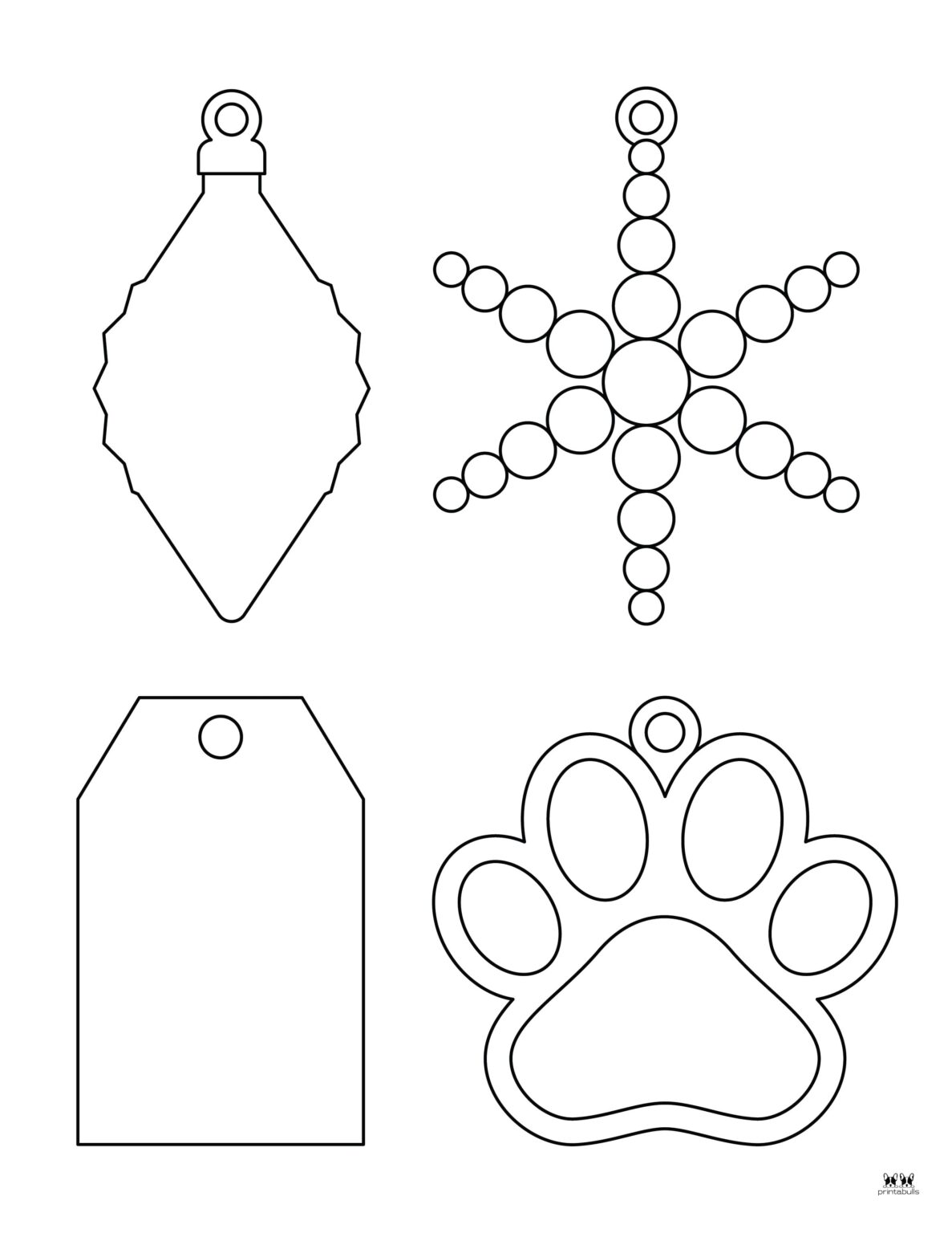 Christmas Ornament Templates & Coloring Pages | Printabulls