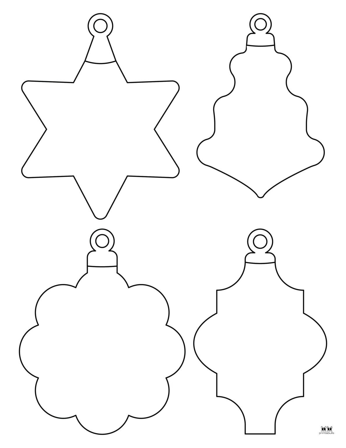 Christmas Ornament Templates & Coloring Pages | Printabulls