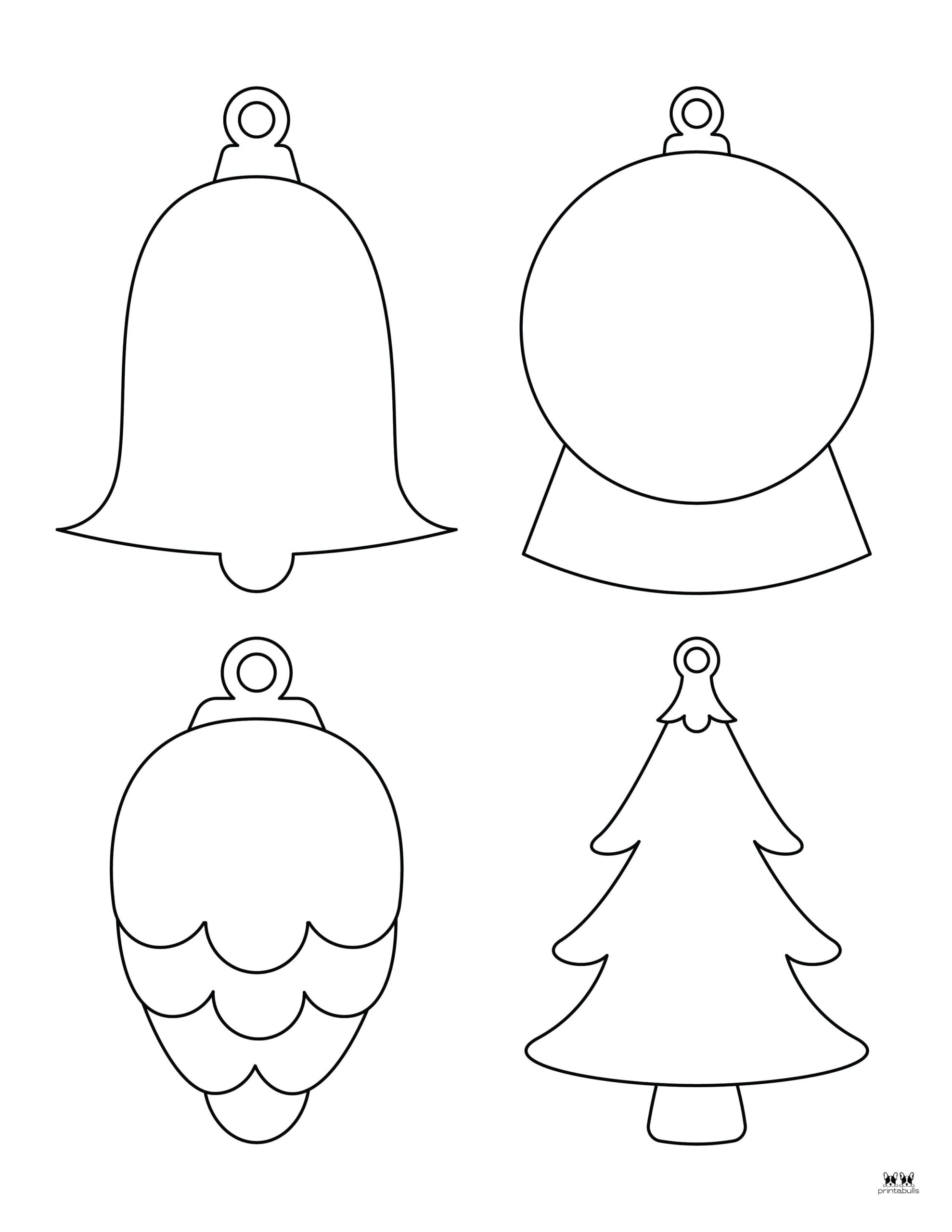Christmas Ornament Templates & Coloring Pages - PrintaBulk