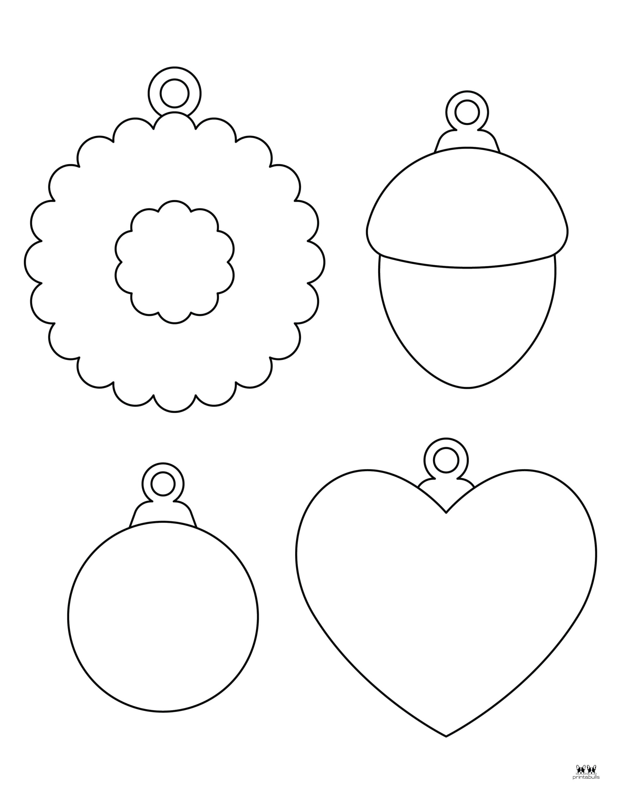 Christmas Ornament Templates & Coloring Pages | Printabulls
