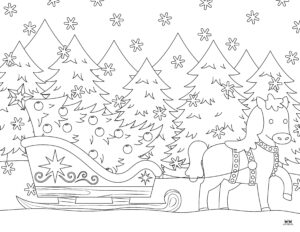 Santa Sleigh Coloring Pages & Templates | Printabulls