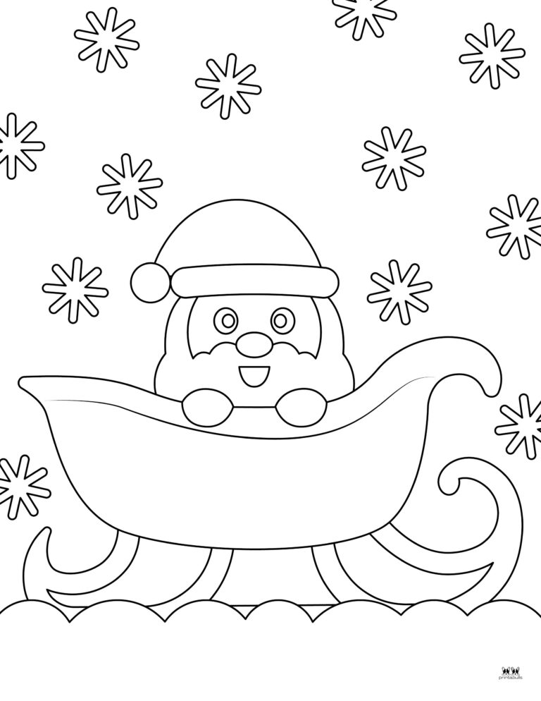Santa Sleigh Coloring Pages & Templates | Printabulls