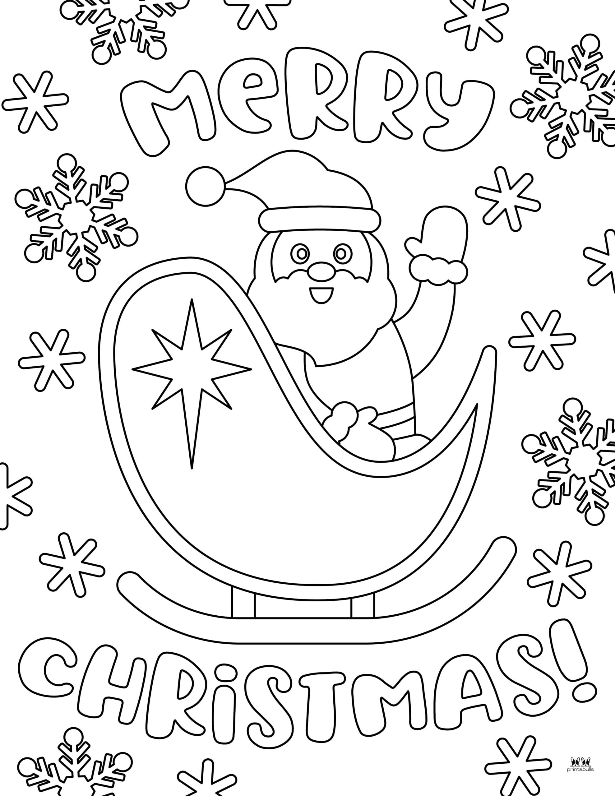 Santa Sleigh Coloring Pages & Templates | Printabulls