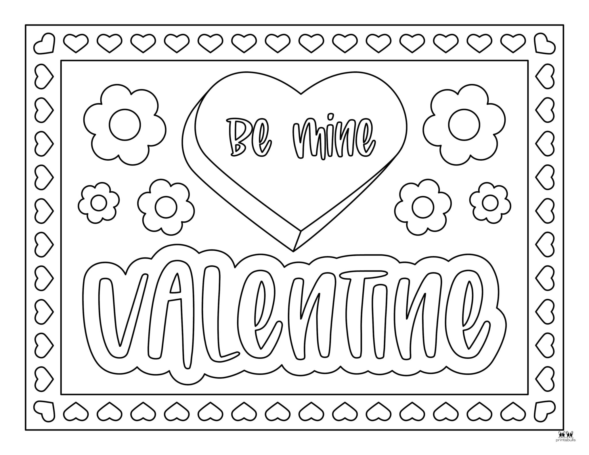 Be My Valentine Coloring Pages - 15 Pages | Printabulls