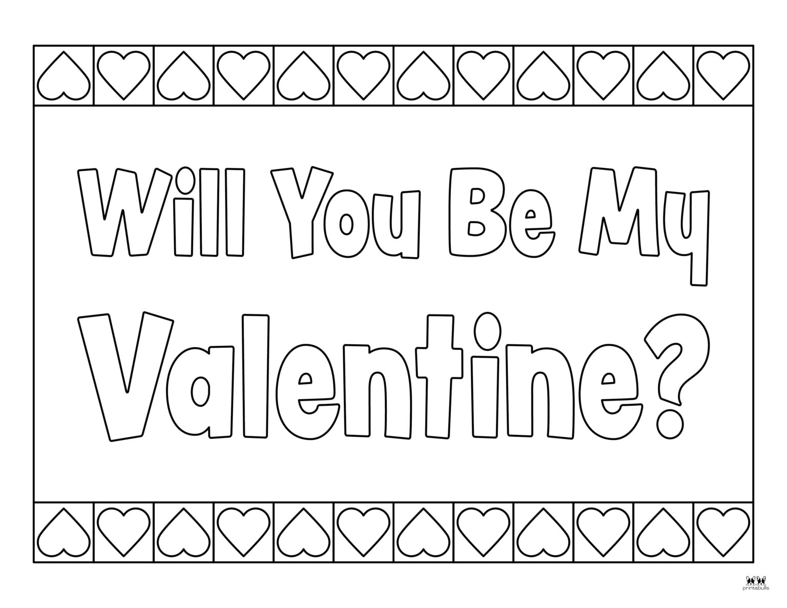 Be My Valentine Coloring Pages - 15 Pages | Printabulls