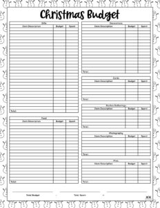 Christmas Budget Templates - 12 FREE Pages | Printabulls