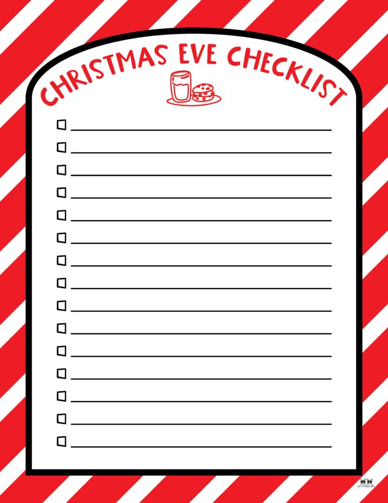 Christmas Eve Checklists - 5 FREE Checklists | Printabulls