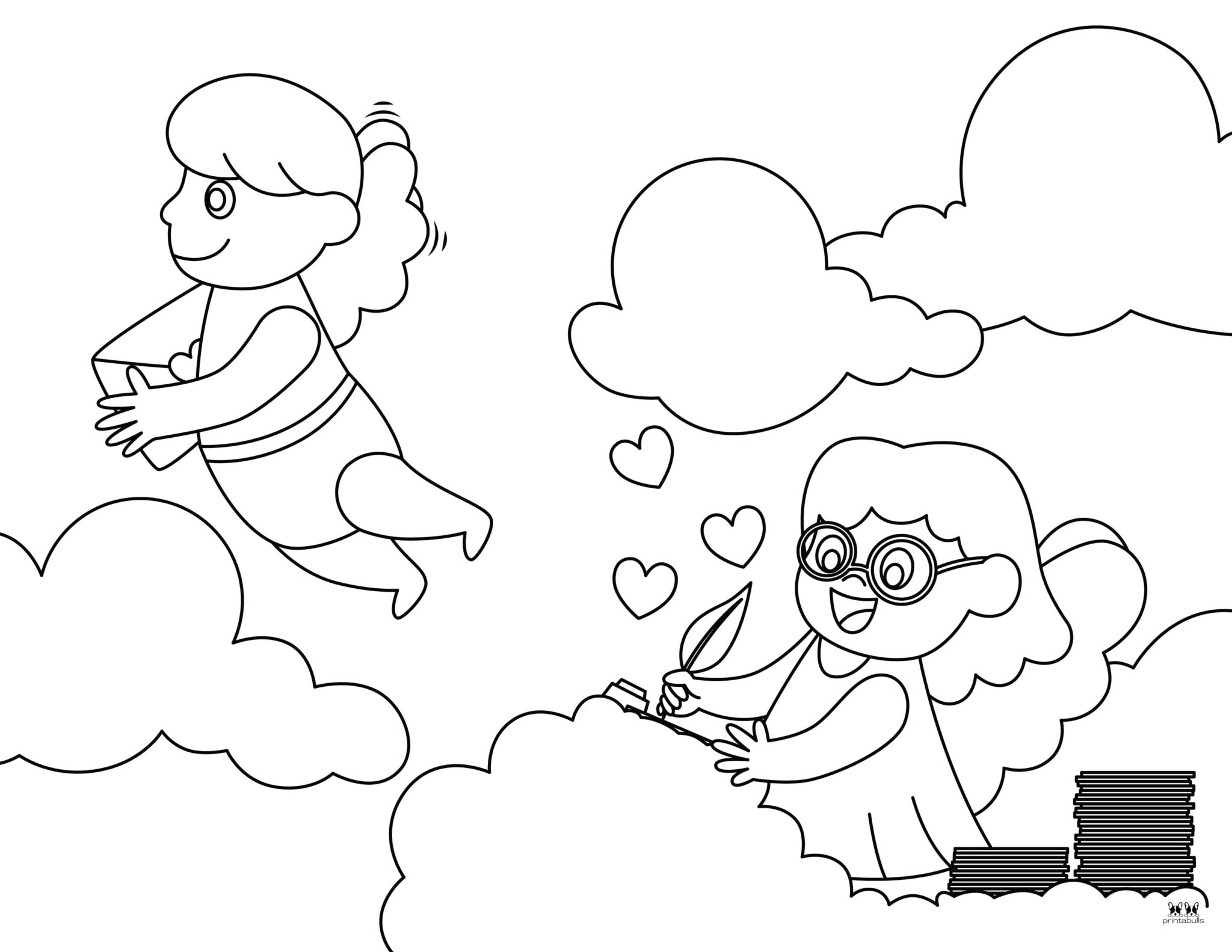 Cupid Coloring Pages - 20 FREE Pages | Printabulls