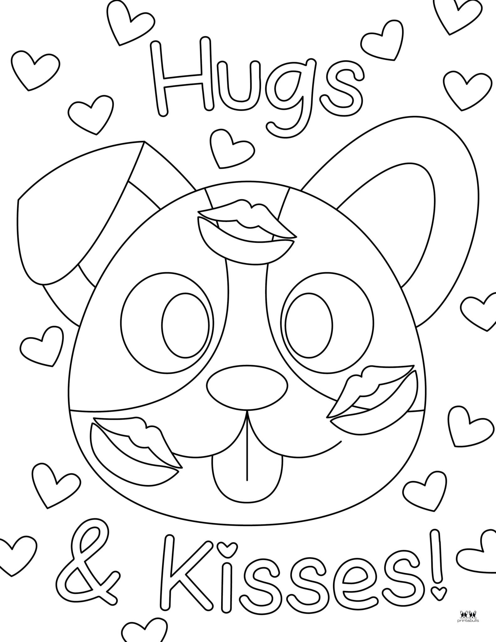 Puppy Valentine's Day Coloring Pages - FREE - PrintaBulk