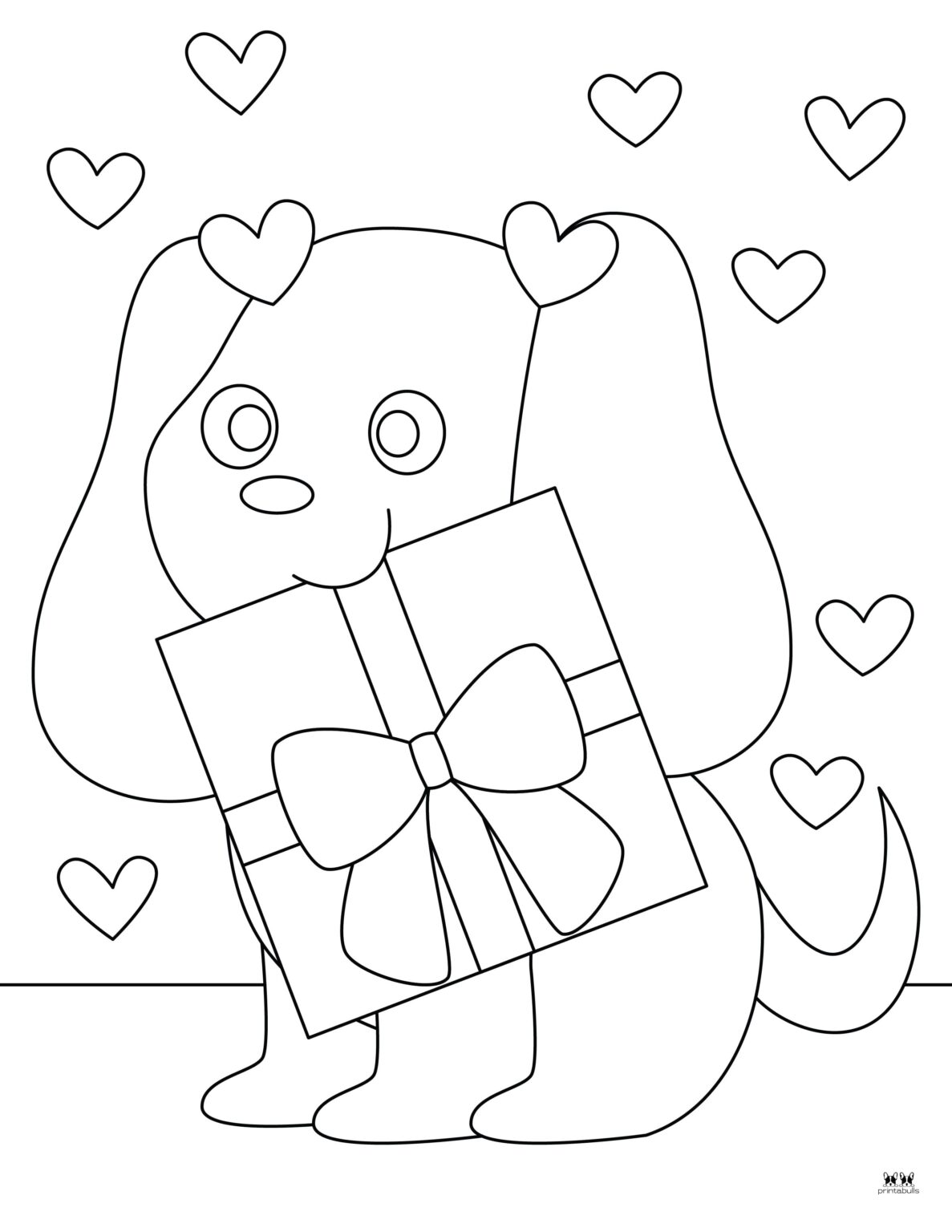 Puppy Valentine's Day Coloring Pages - FREE | Printabulls