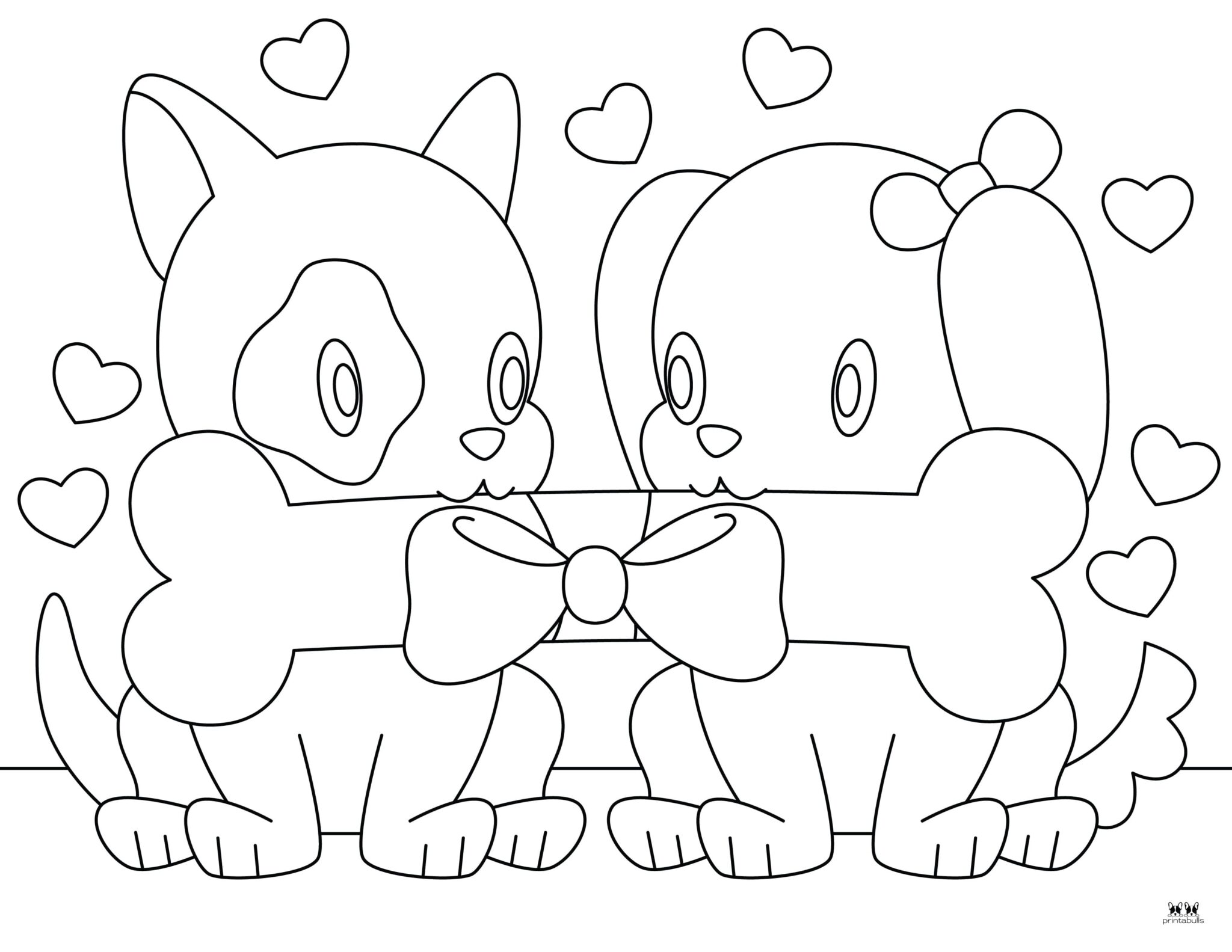 Puppy Valentine's Day Coloring Pages - FREE - PrintaBulk