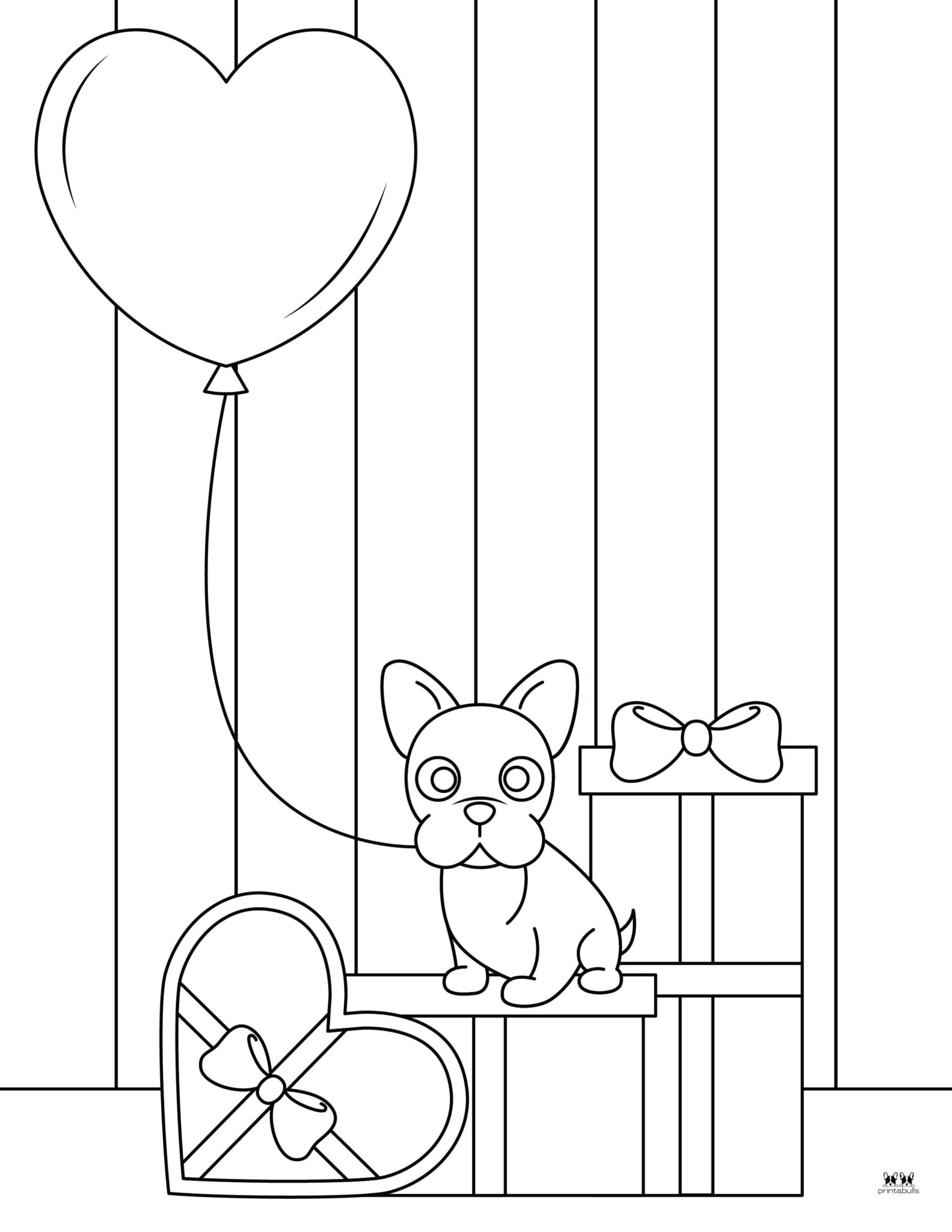 Puppy Valentine's Day Coloring Pages - FREE | Printabulls