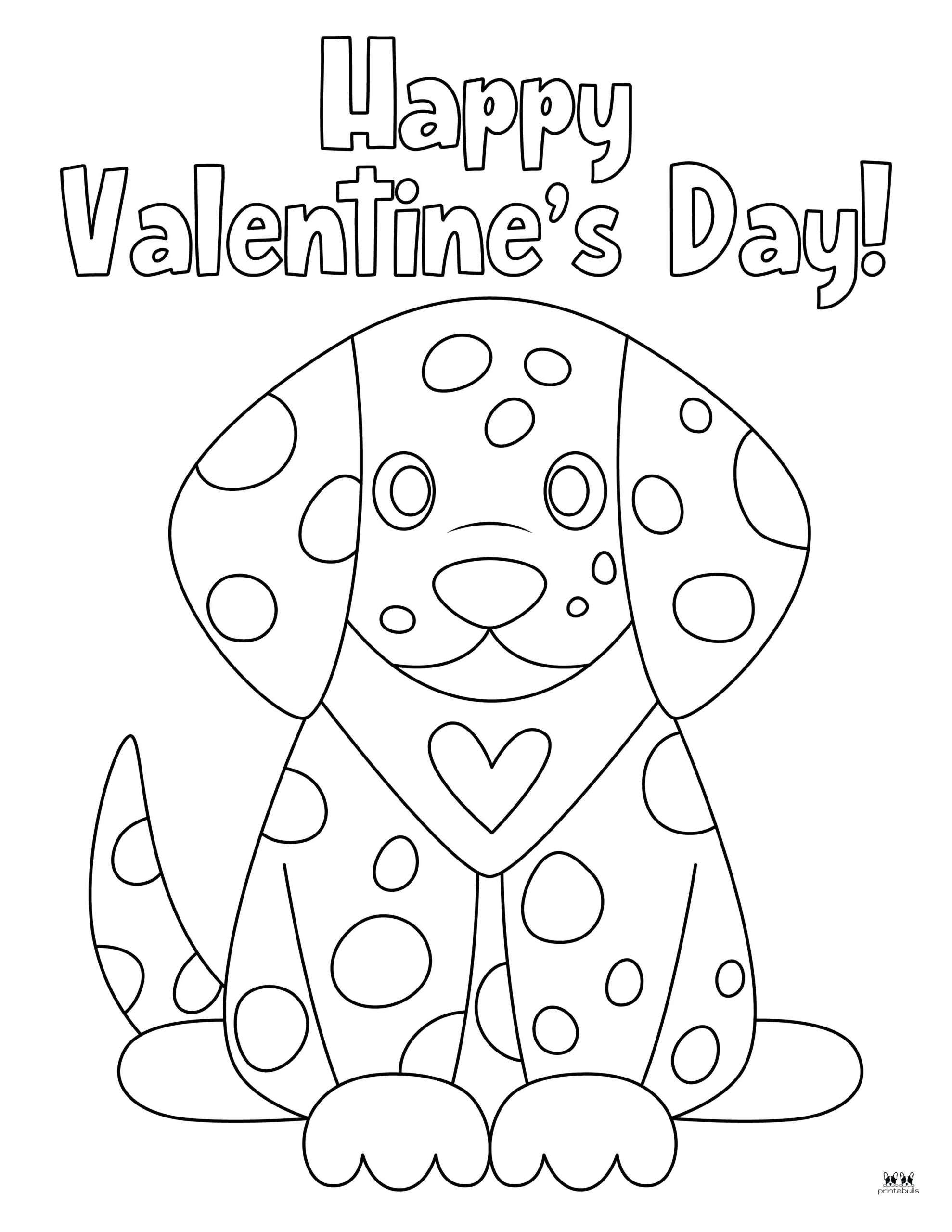 Puppy Valentine's Day Coloring Pages - FREE | Printabulls