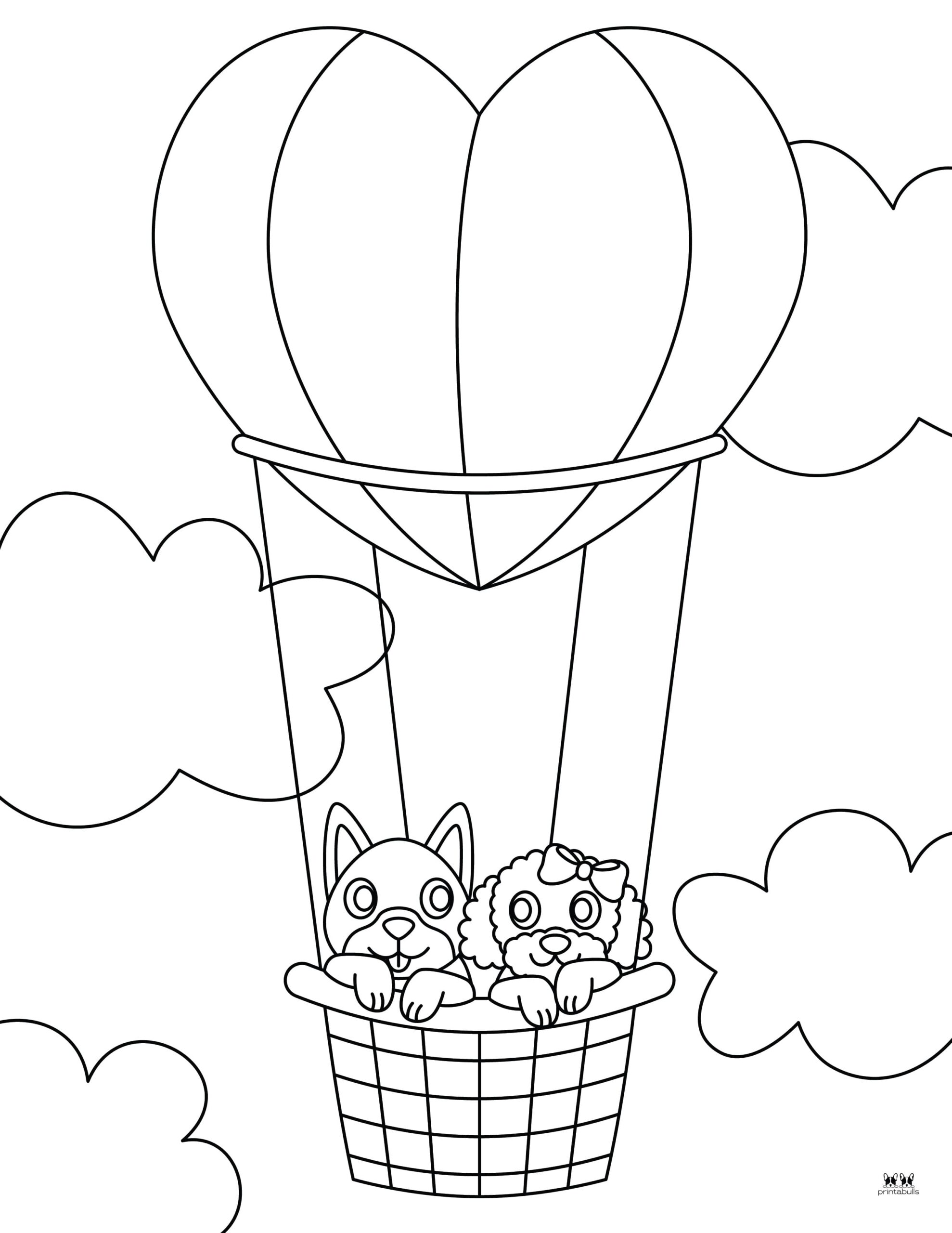 Puppy Valentine's Day Coloring Pages - FREE | Printabulls