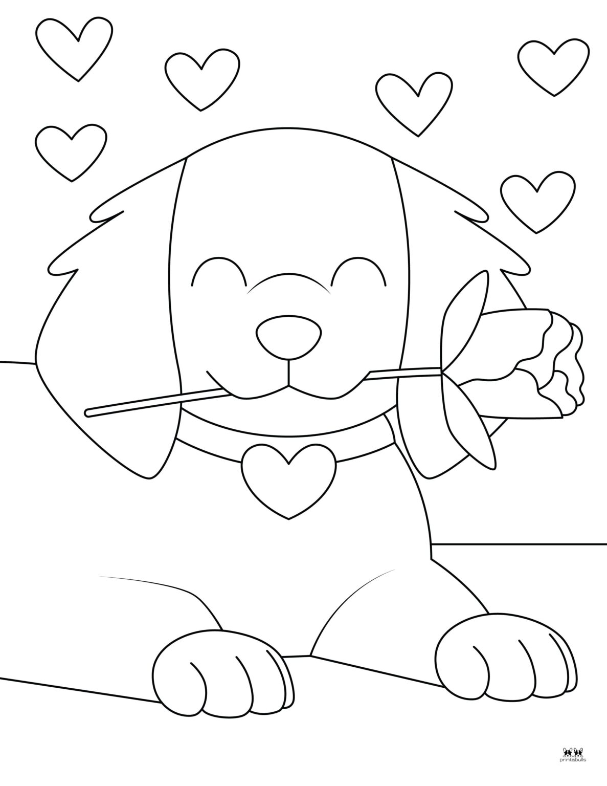 Puppy Valentine's Day Coloring Pages - FREE | Printabulls