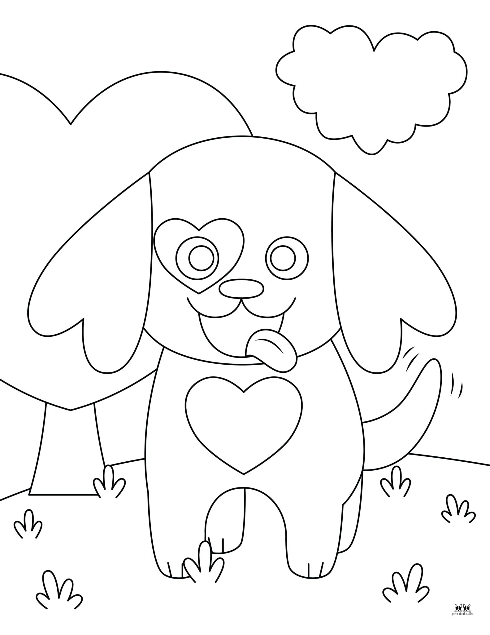 Puppy Valentine's Day Coloring Pages - FREE | Printabulls
